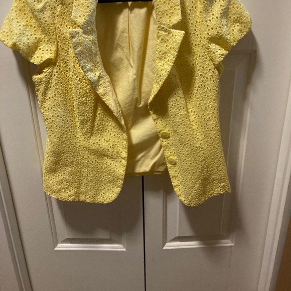Express design studios | Jackets & Coats | Short Sleeve Yellow Lace ...